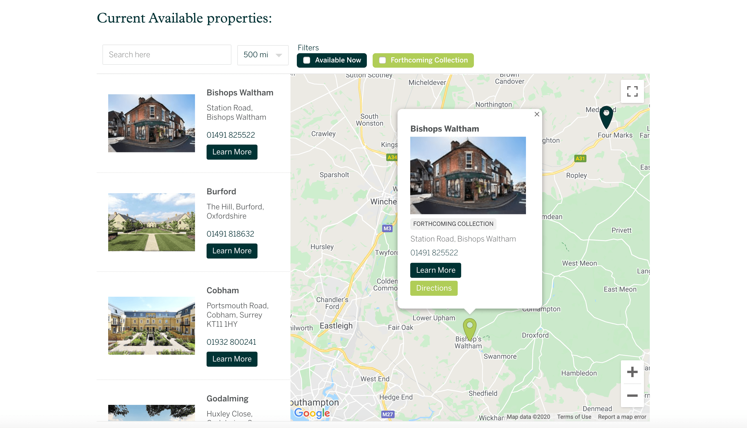 Store locator examples - desktop & mobile examples