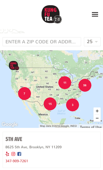 Store locator examples - desktop & mobile examples